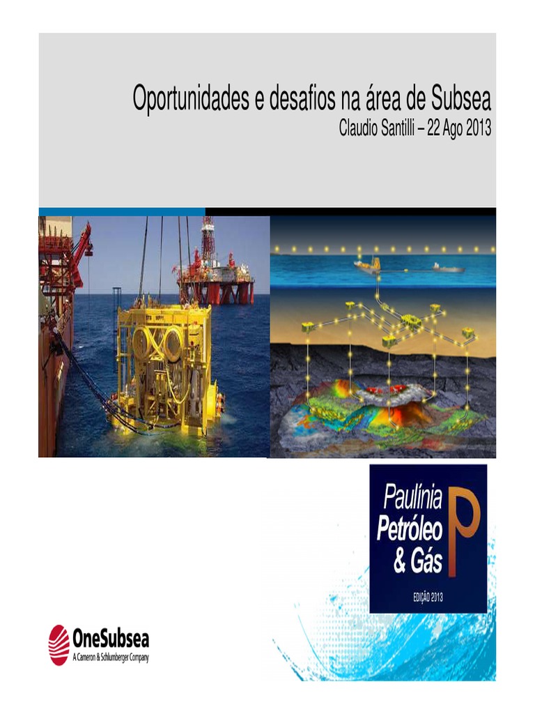 Palestra Onesubsea | PDF | Poço de petróleo | Reservatório de petróleo