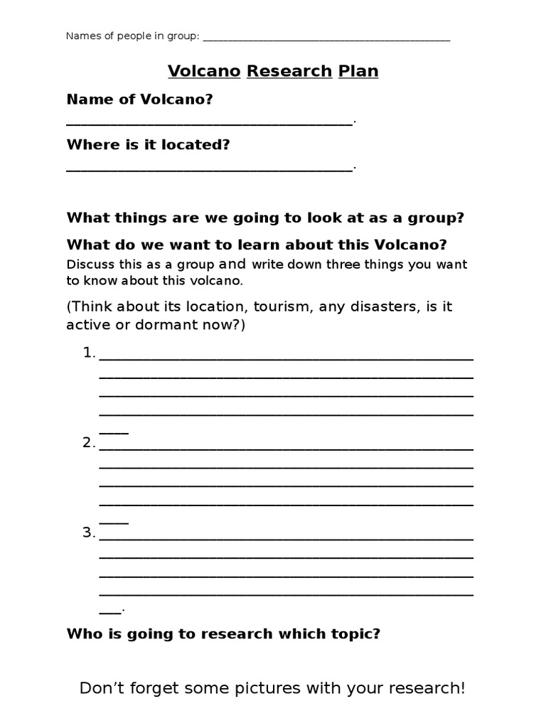 Volcano Research Plan: Name of Volcano? Where Is It Located? | PDF