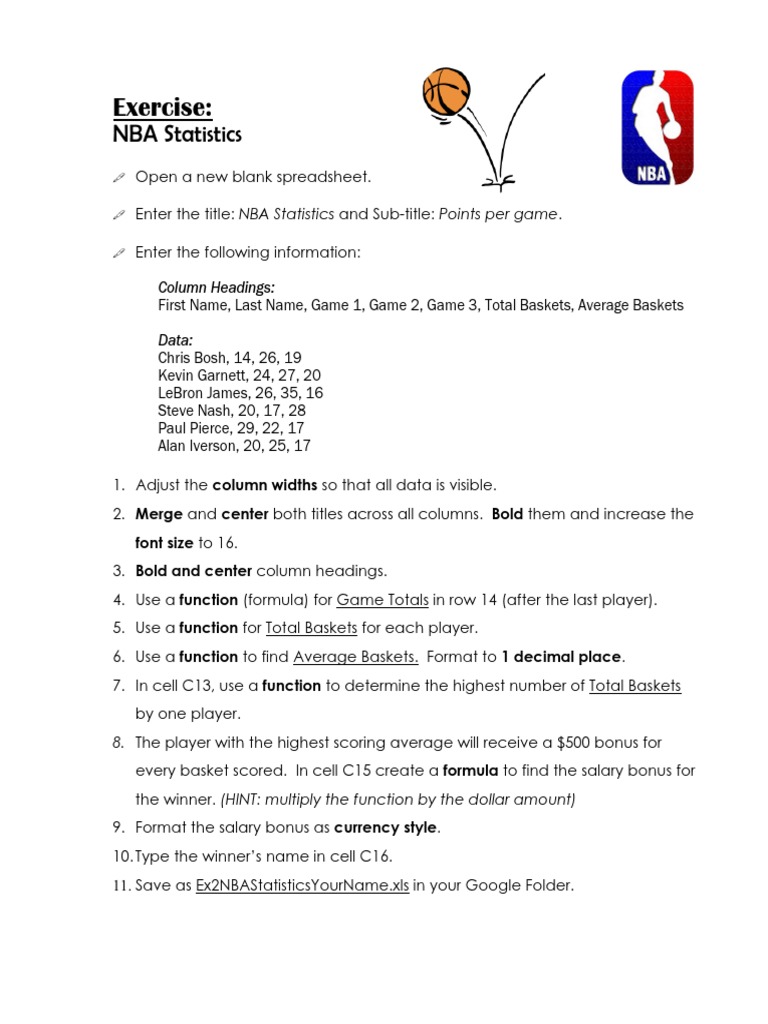 NBA Points Per Game Spreadsheet Guide | PDF | Sports & Recreation ...