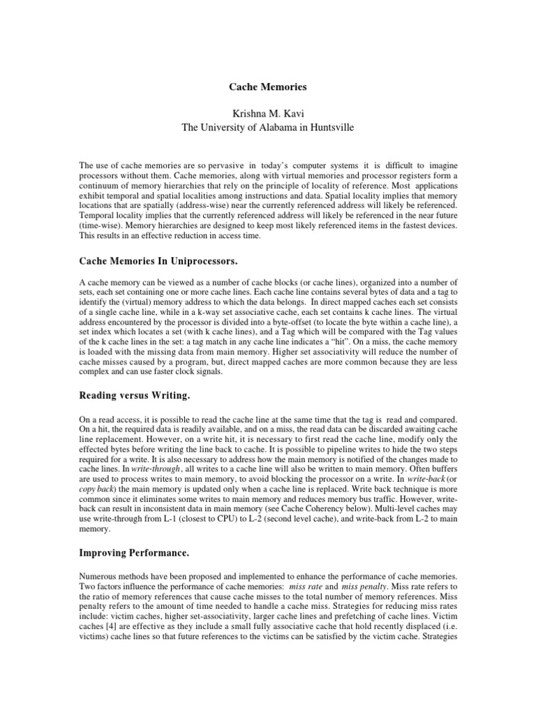 Cache Paper | PDF | Cpu Cache | Cache (Computing)