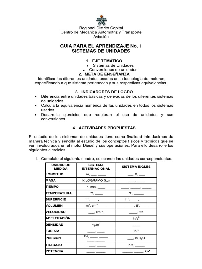 Conversión de Unidades | PDF