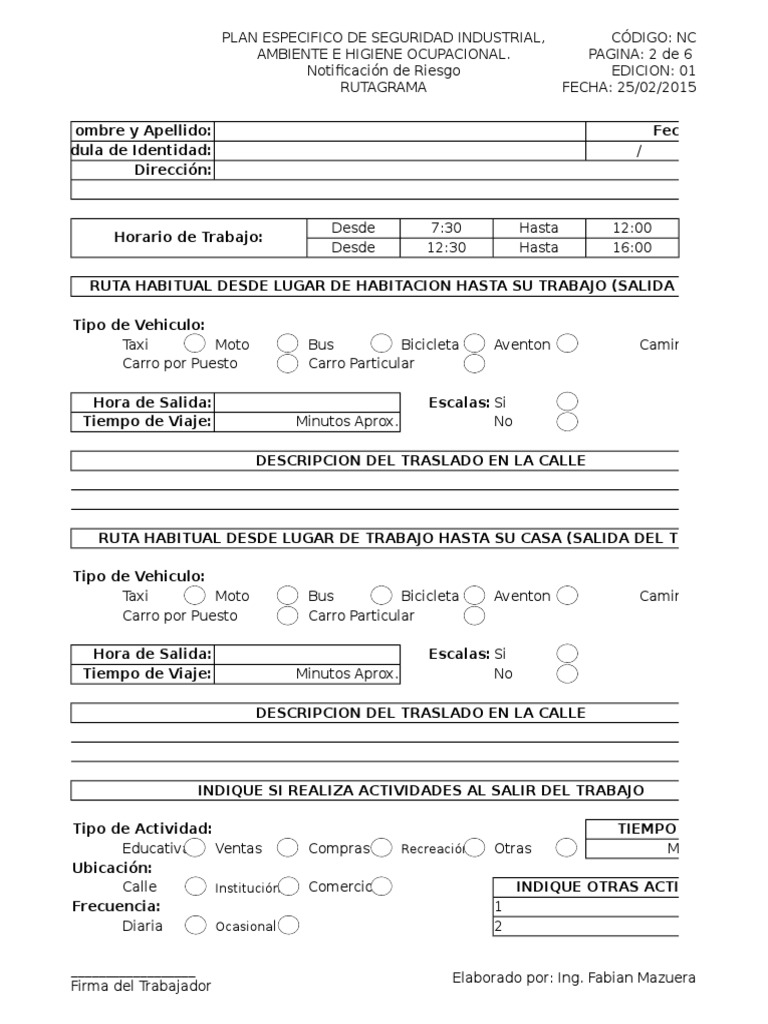 Formato de Rutagrama | PDF