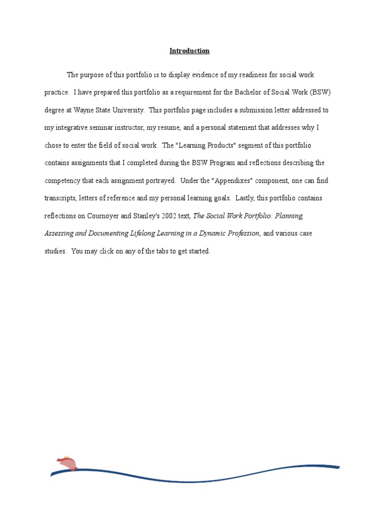 SW 4997 Portfolio Introduction | PDF | Behavior Modification | Cognition