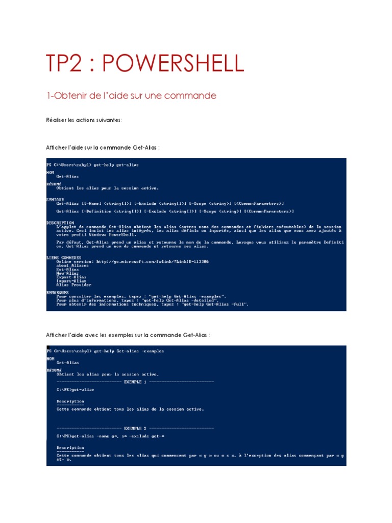 TP2 : Manipulation PowerShell | PDF | Système d'exploitation | Logiciel utilitaire
