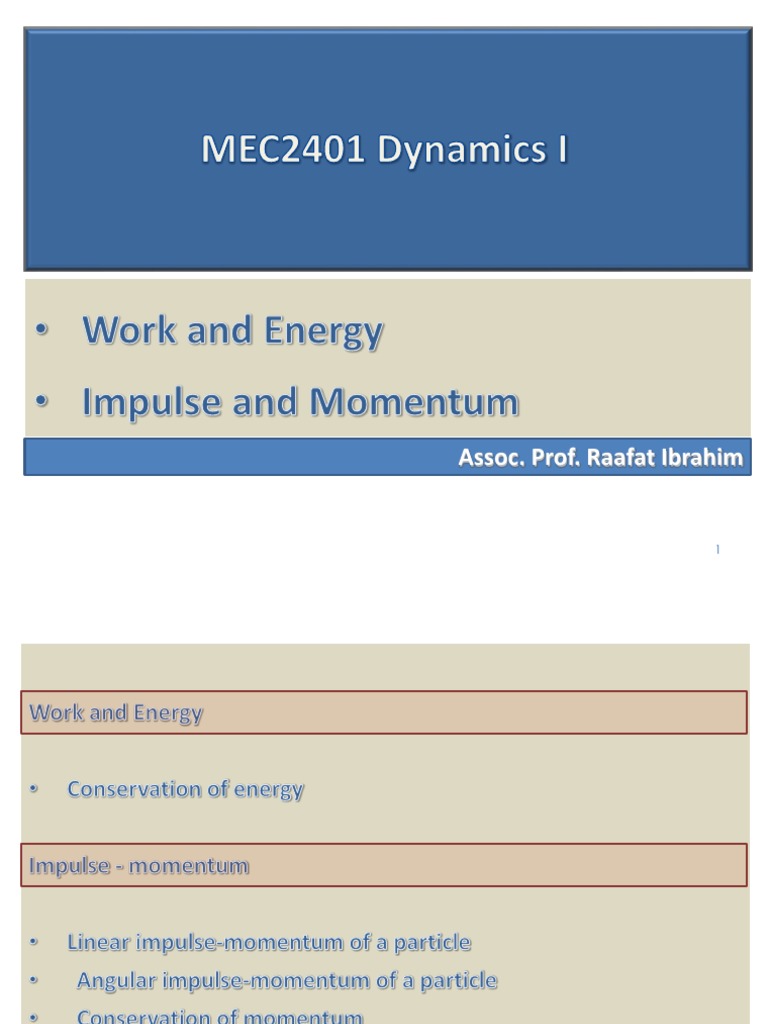 Energy Impulse And Momentum Pdf Momentum Angular Momentum