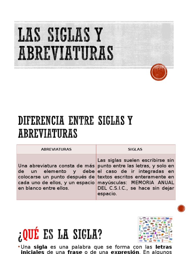 Abreviaturas y Siglas: Definición y Ejemplos | PDF | Crecimiento ...