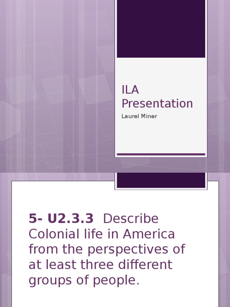 Perspectives on Colonial American Life | PDF