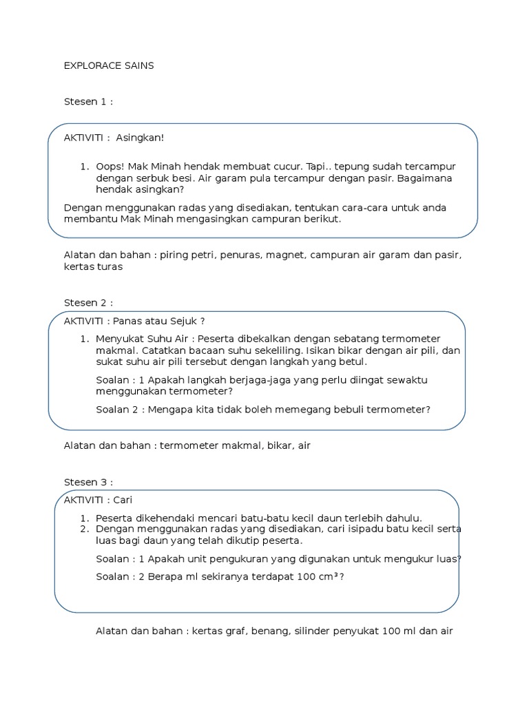 Aktiviti Explorace | PDF
