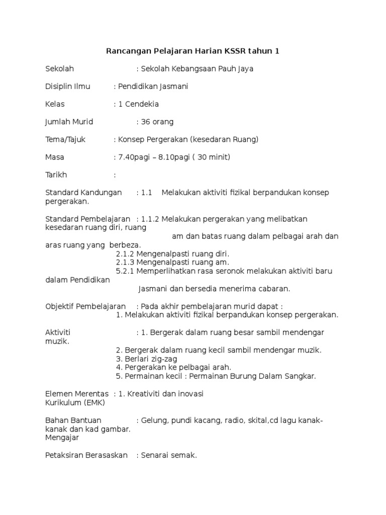 Konsep Pergerakan (Kesedaran Ruang) | PDF
