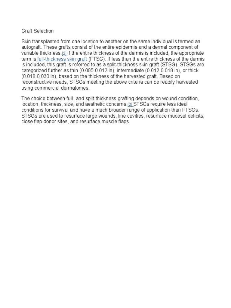 Understanding Skin Graft Types and Uses | PDF