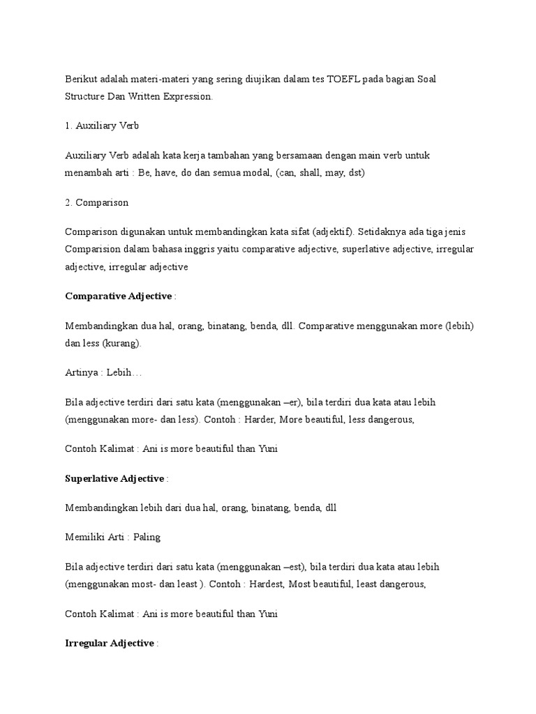Soal Structure Dan Written Expression. | PDF