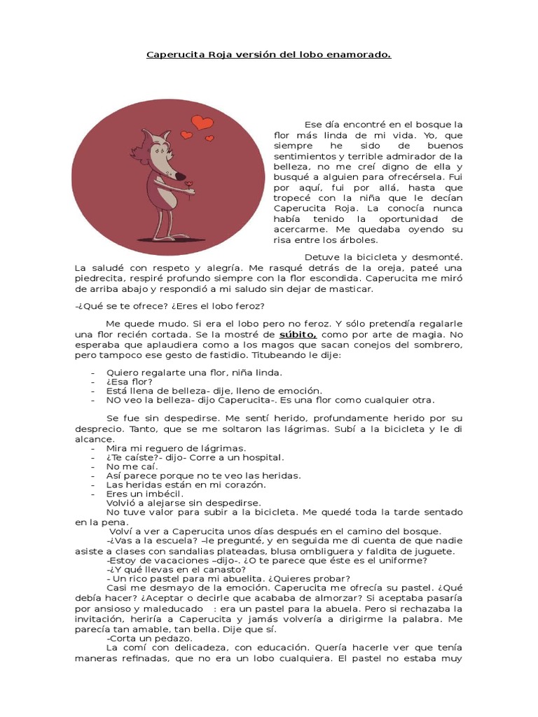 Caperucita Roja La Version Del Lobo Enamorado | PDF | Caperucita Roja