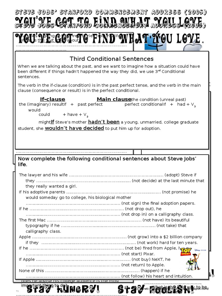 You Ve Got To Find What You Love (Video Listening + Third Conditional ...