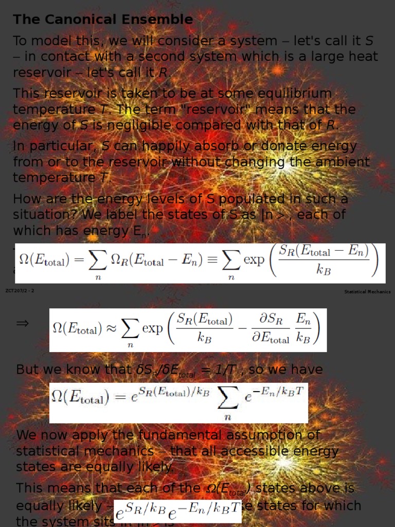 The Canonical Ensemble: ZCT207/2 - 2 Statistical Mechanics | PDF ...