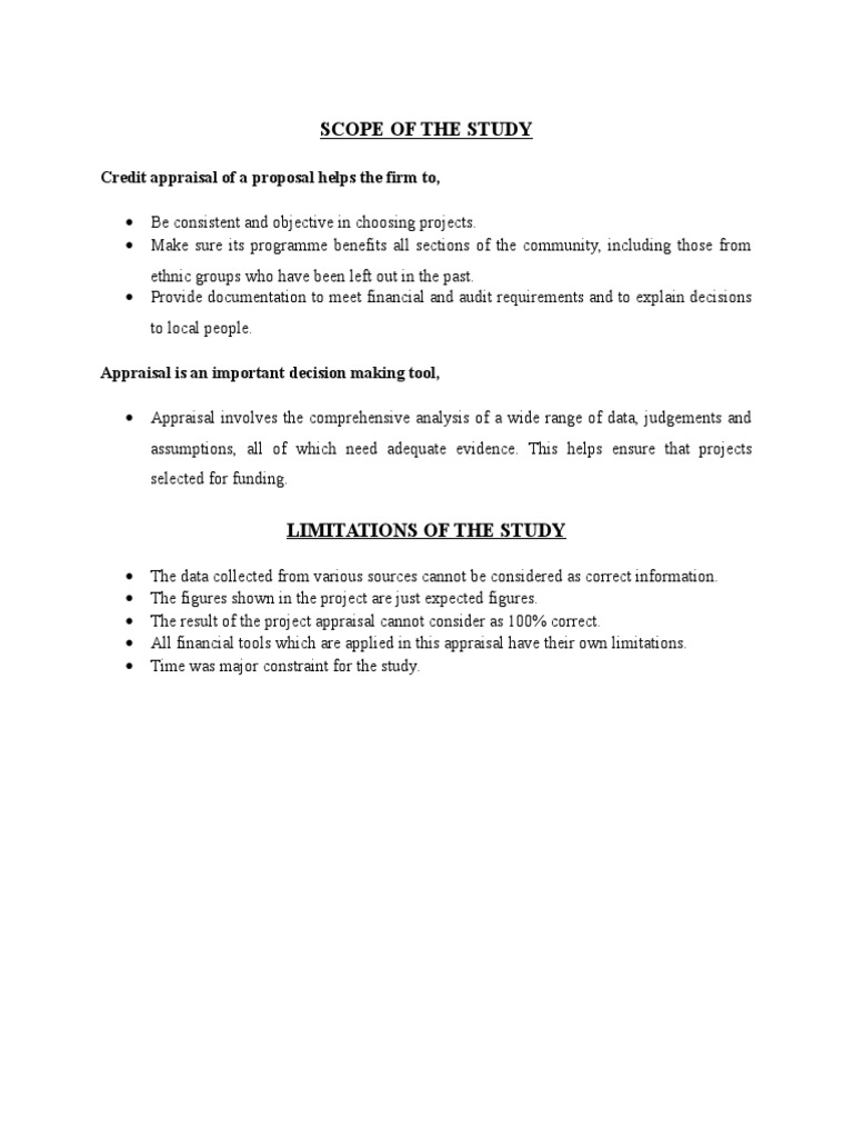 Study Scope and Limitations Overview | PDF | Decision Making | Data
