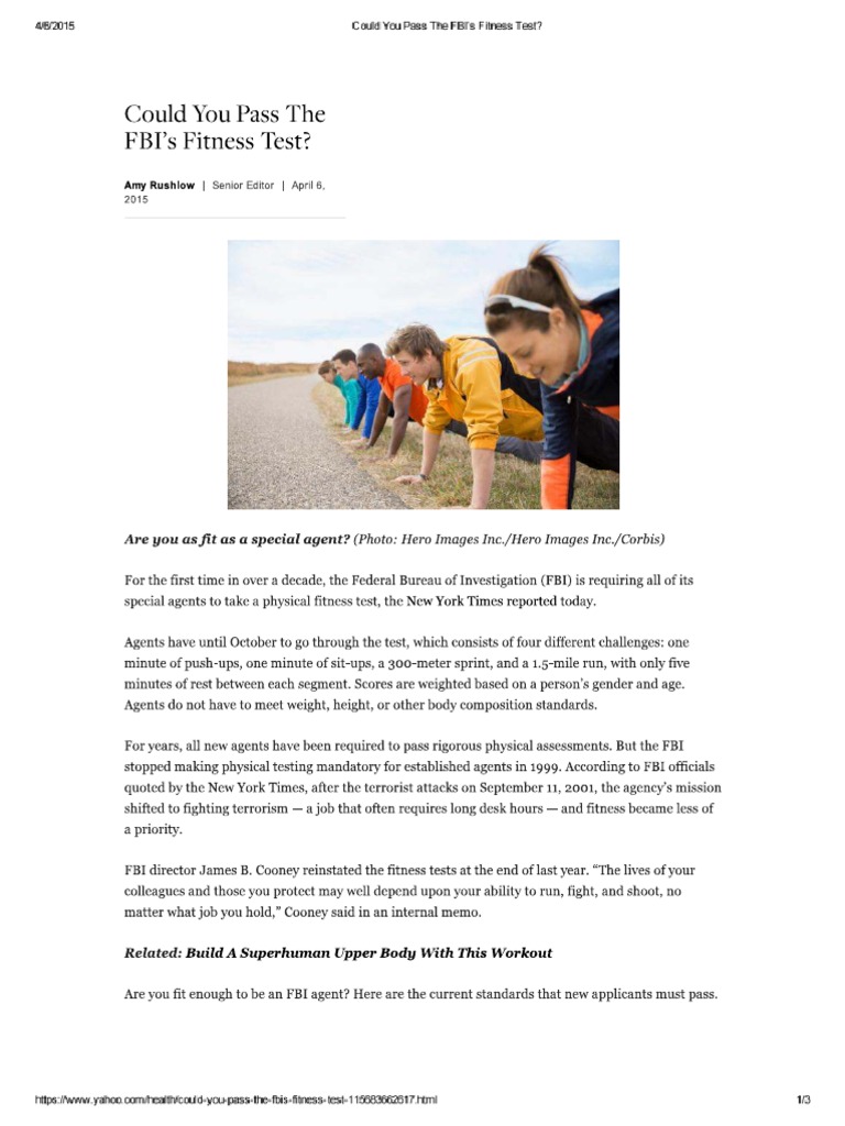 FBI Fitness Test | PDF