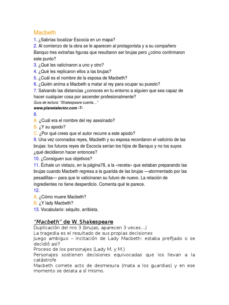 Personajes y Tragedia en Macbeth | PDF | Macbeth | William Shakespeare