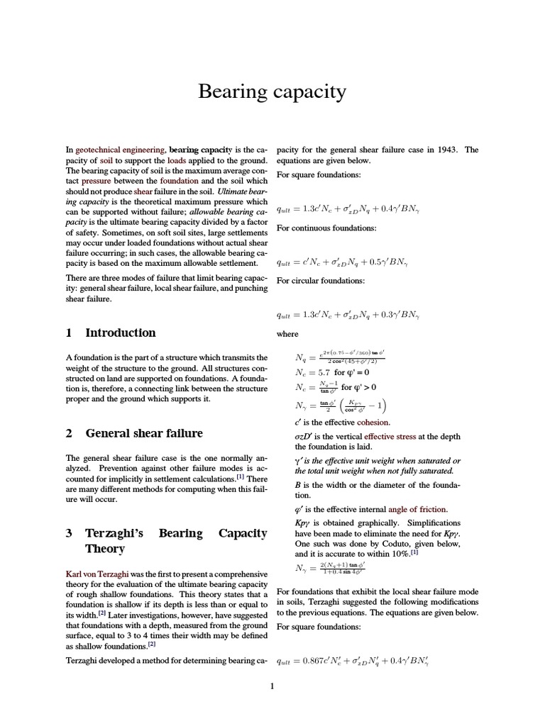 Bearing Capacity PDF | PDF | Geotechnical Engineering | Mechanical ...