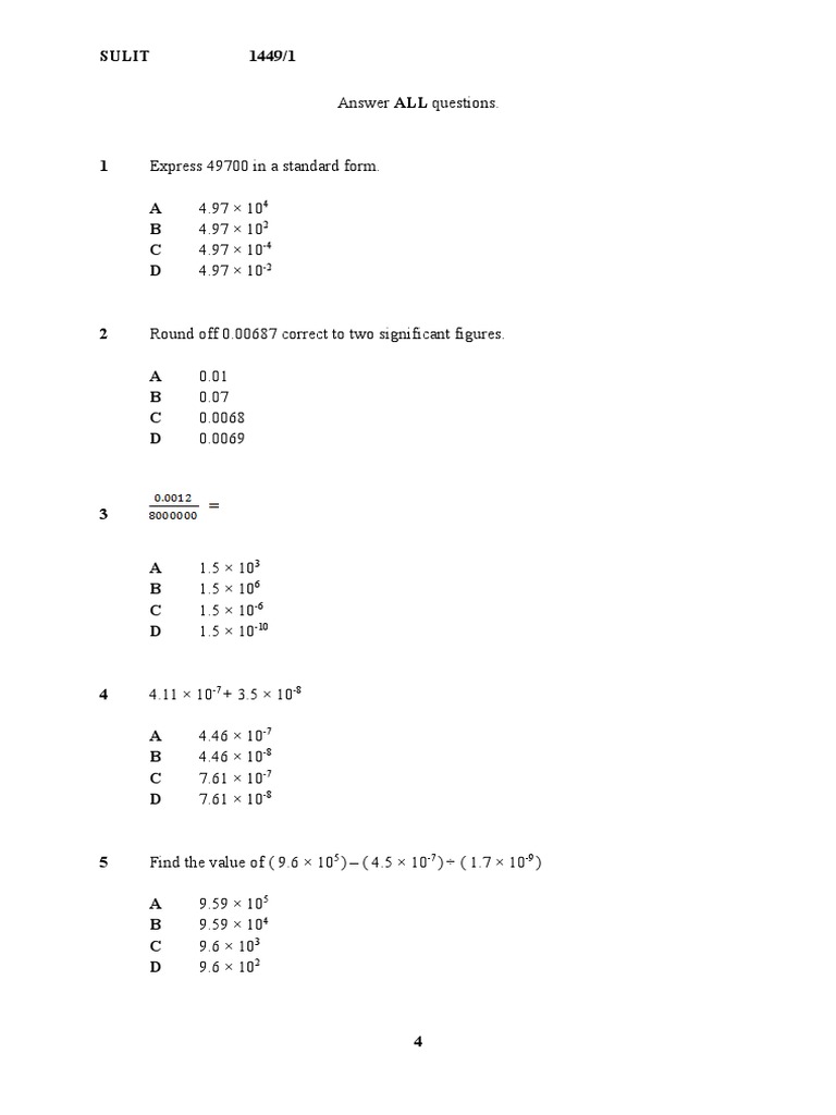 Math Form 4 Exam Midterm (2014) - Paper 1 | PDF | Line (Geometry ...