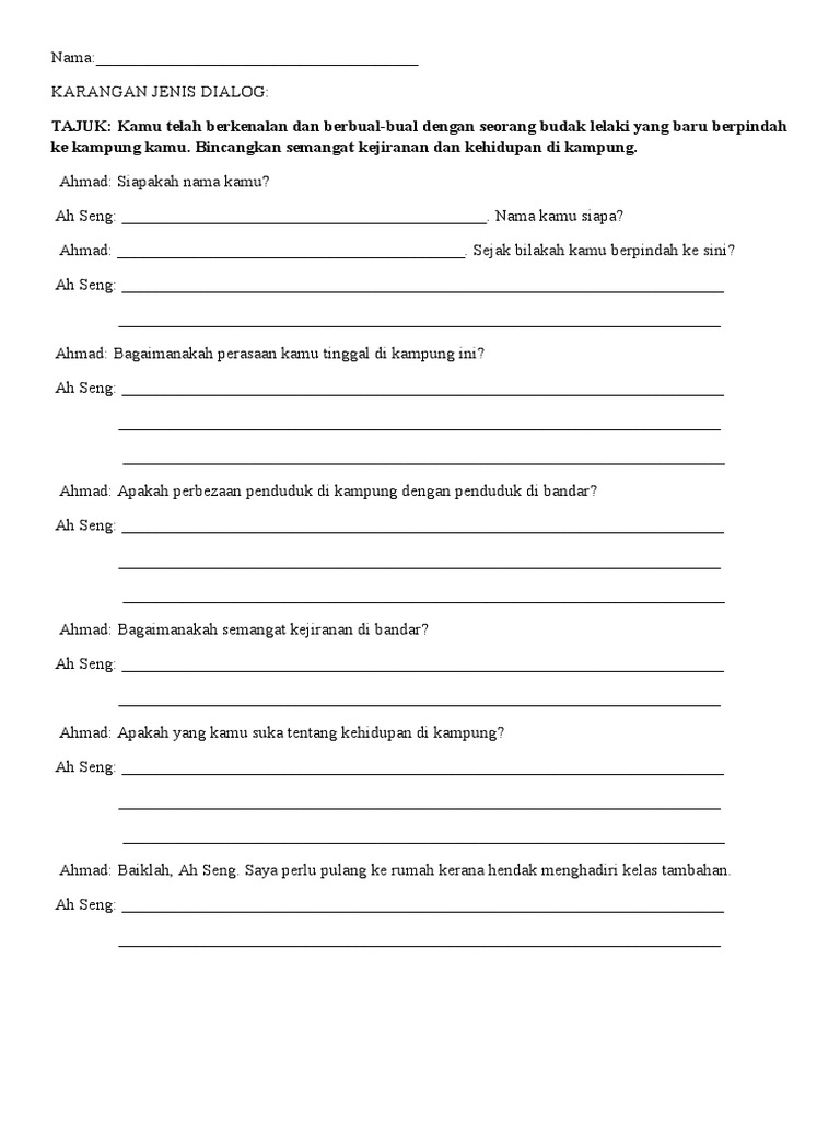 Karangan Jenis Dialog | PDF