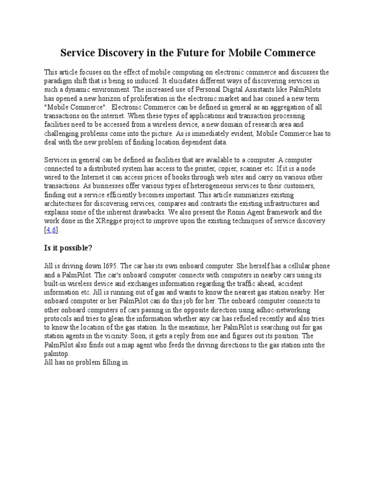 Service Discovery in The FService Discovery in The Future For Mobile ...
