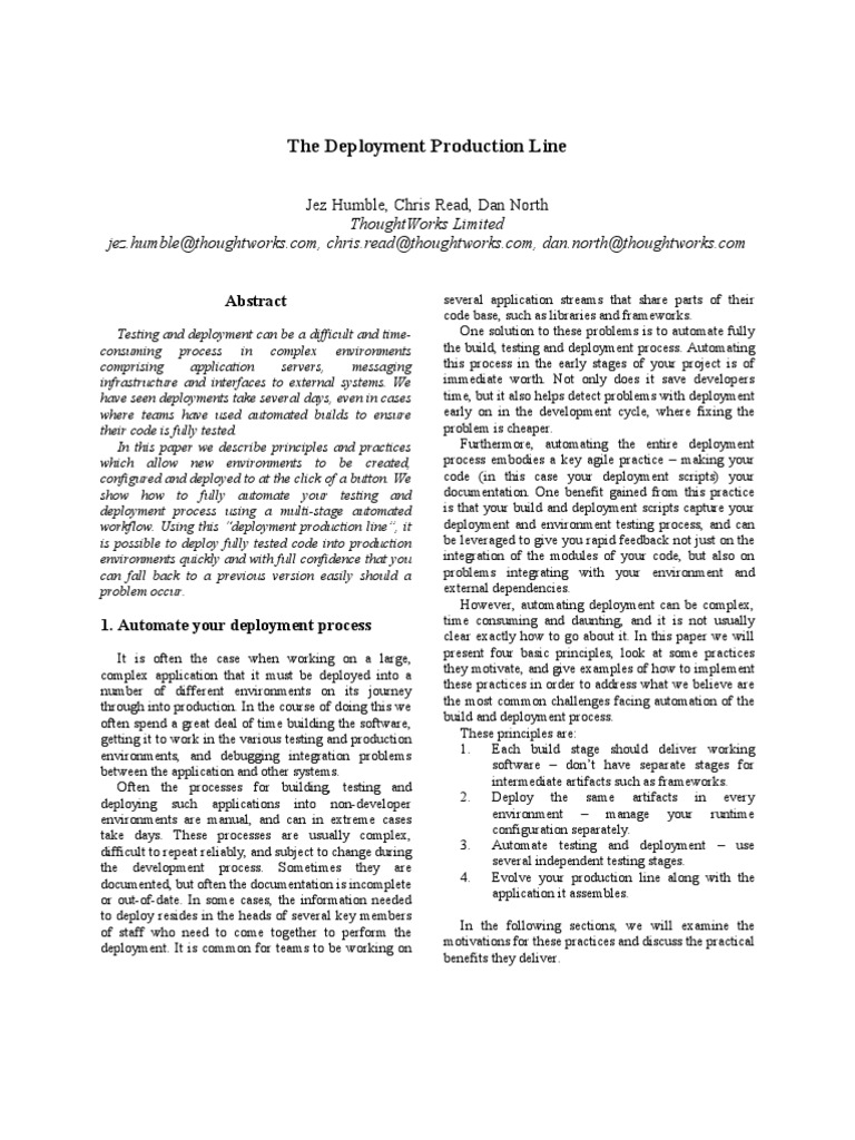 Automating Production Deployment Process | PDF | Software Testing ...