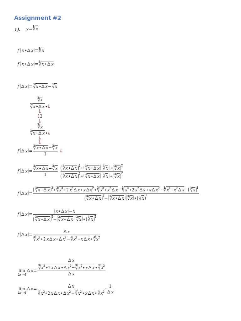 Calculus Limits and Derivatives Examples | PDF