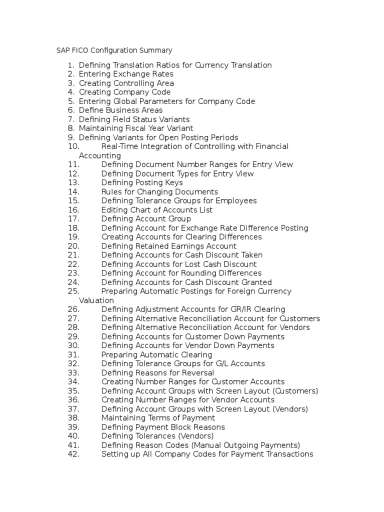 IMAN SAP FICO Configuration Summary | PDF | Discounting | Depreciation