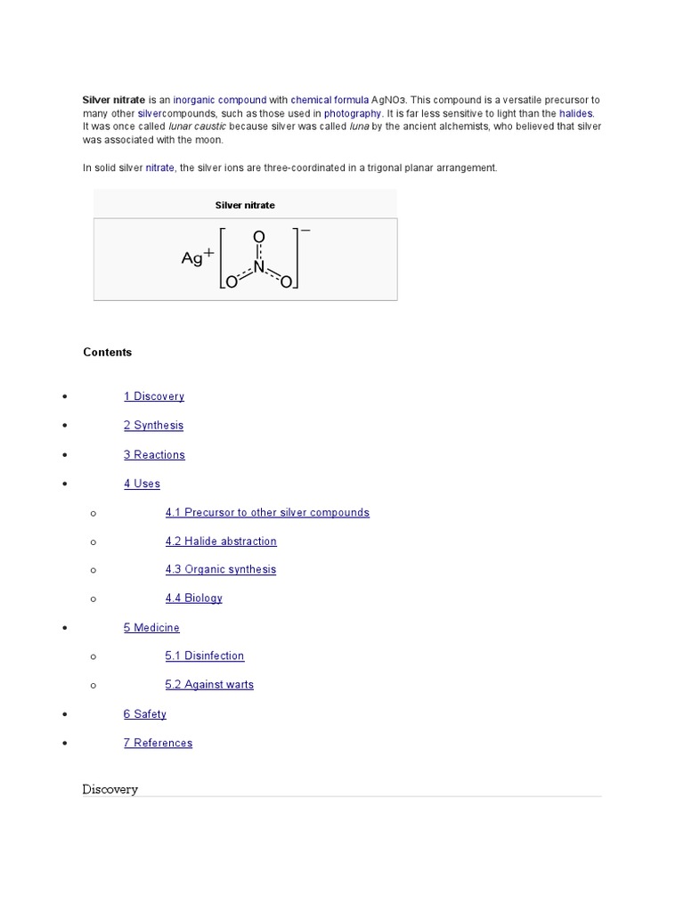 Silver Nitrate | Sets Of Chemical Elements | Chemistry