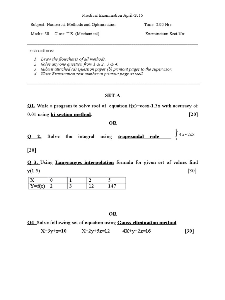 Nmo Ques Pdf Numerical Analysis Computer Programming 