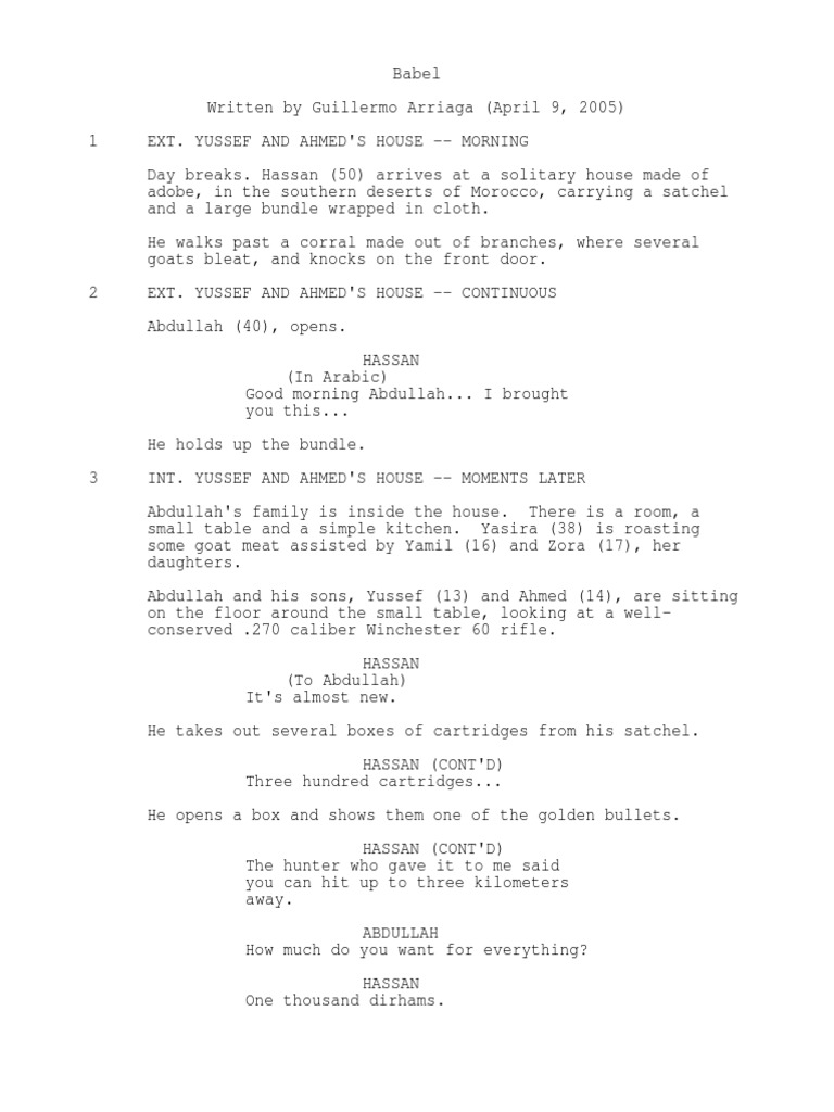 Babel Screenplay Excerpt | PDF