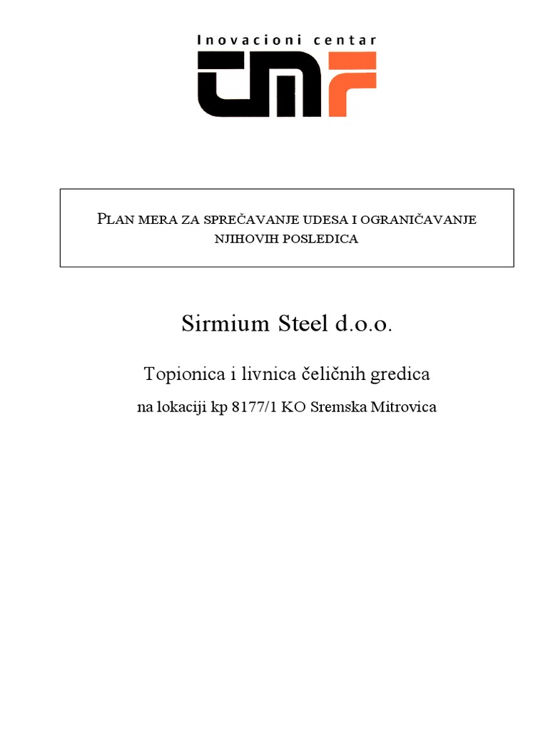 Prilog 1.1.7. Dok4 - Plan Mera Za Sprecavanje Udesa PDF | PDF