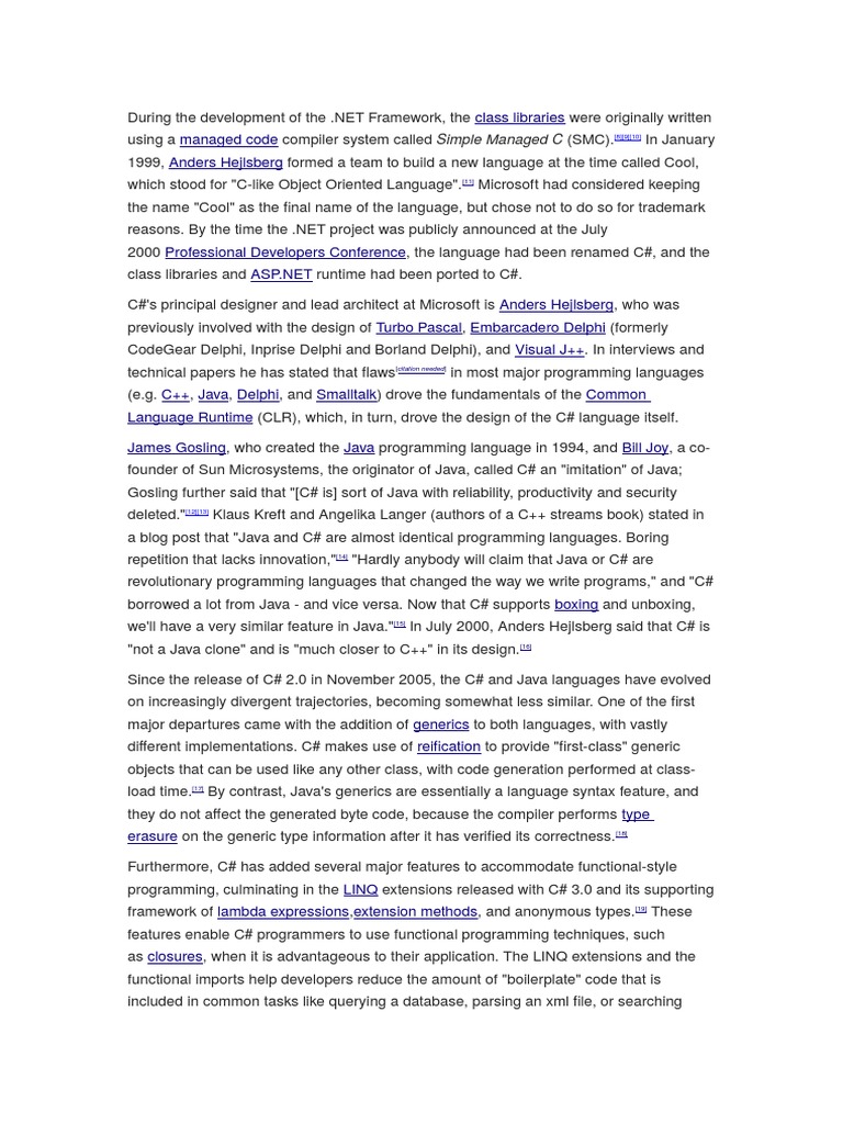 C Sharp | PDF | C Sharp (Programming Language) | Software