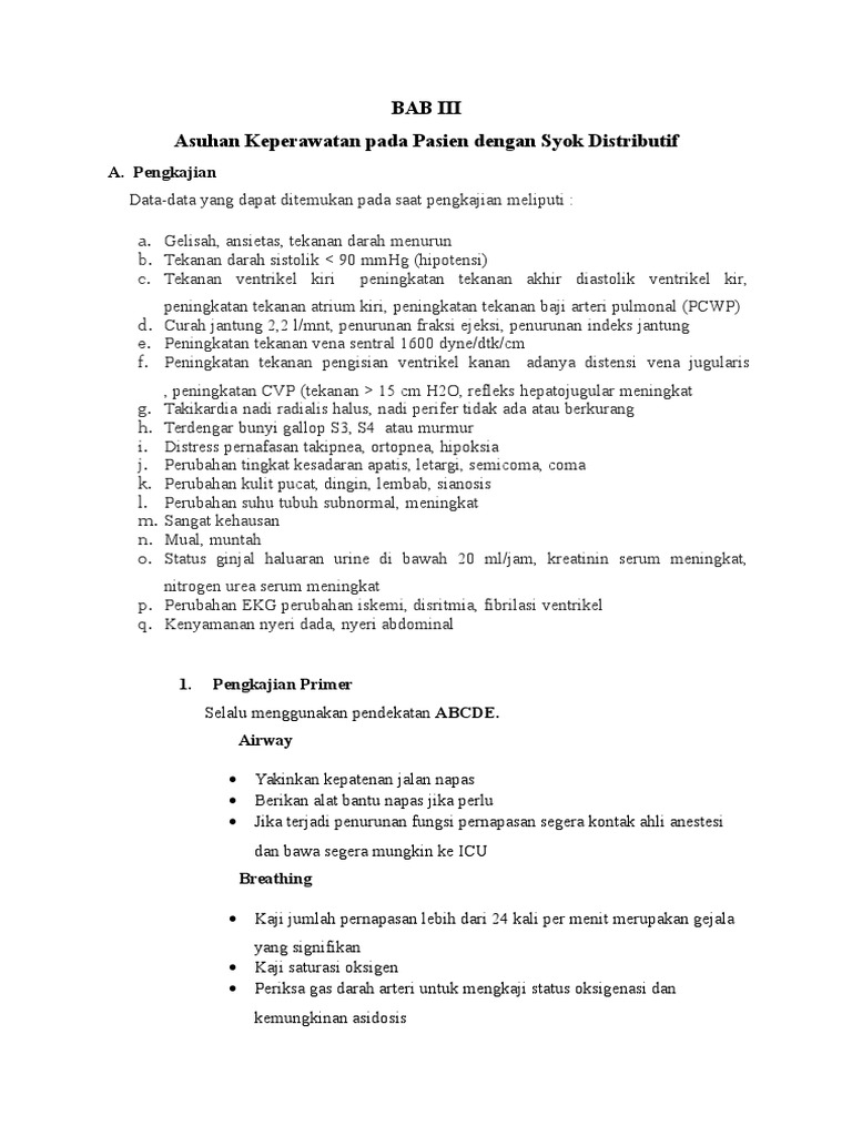 Askep Syok Distributif | PDF