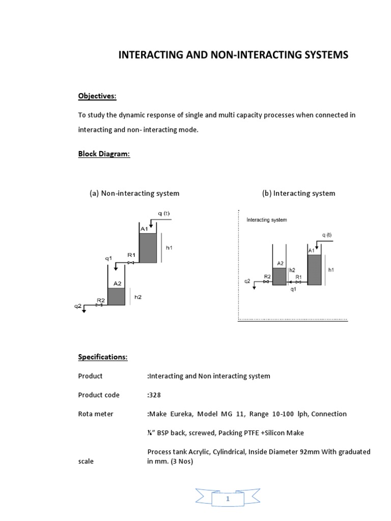Interacting and Non Interacting System | PDF | Steady State | Pump