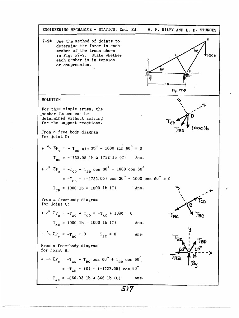 Statics Solution Manual ch7 (9) - ch9 | PDF Statics Solution Manual ch7 (9) - ch9 | PDF