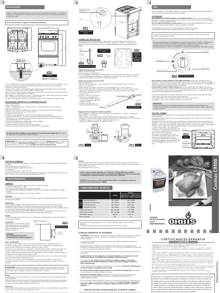 Cocina Orbis Serie 3 C9500 | PDF | Estufa de cocina | Tornillo
