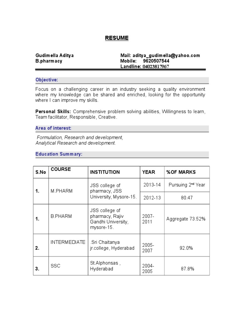 Aditya Resume | PDF | Business