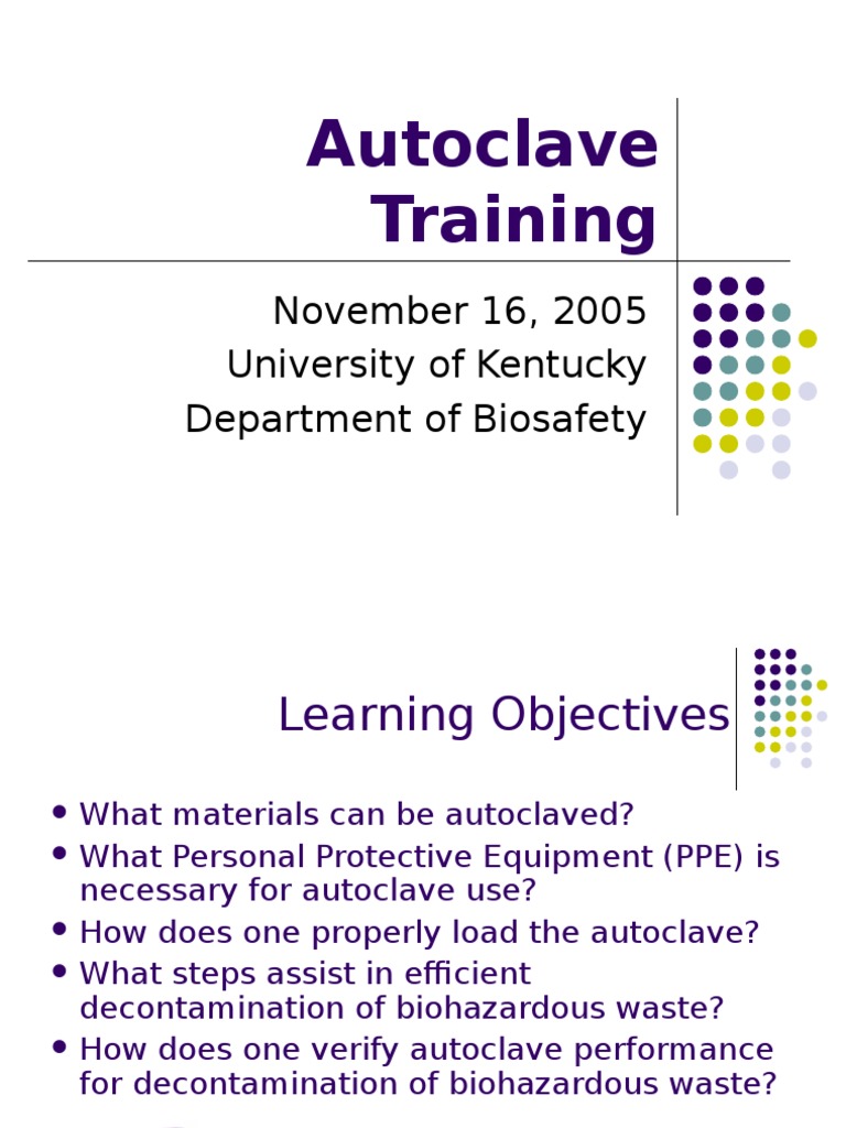 Autoclave Training Final | PDF | Waste | Nature
