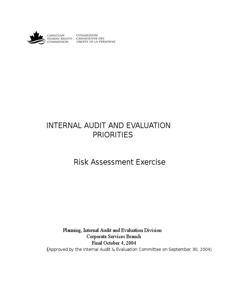 Internal Audit Risk Assessment | Risk | Audit