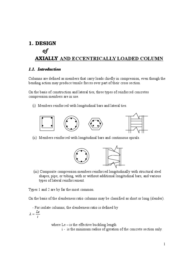 RC Design I Columns | PDF | Buckling | Column