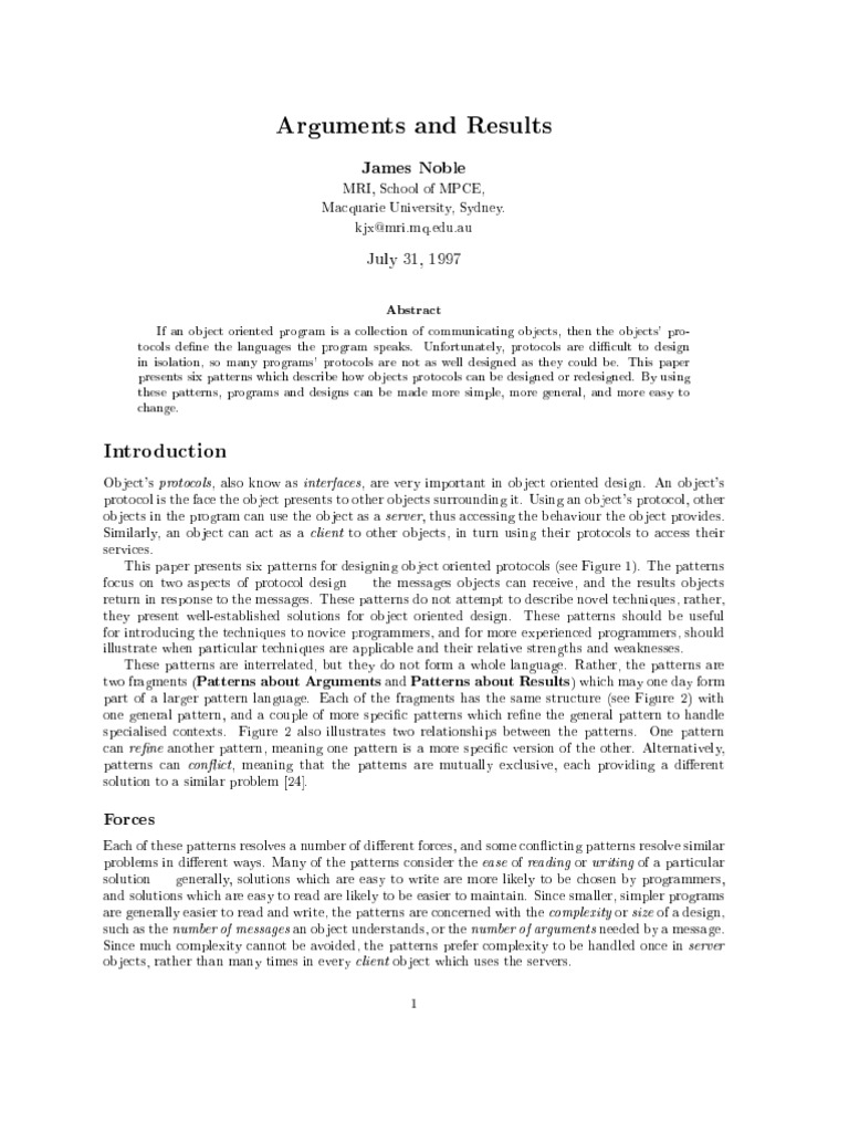 Arguments and Results | PDF | Object (Computer Science) | Parameter ...