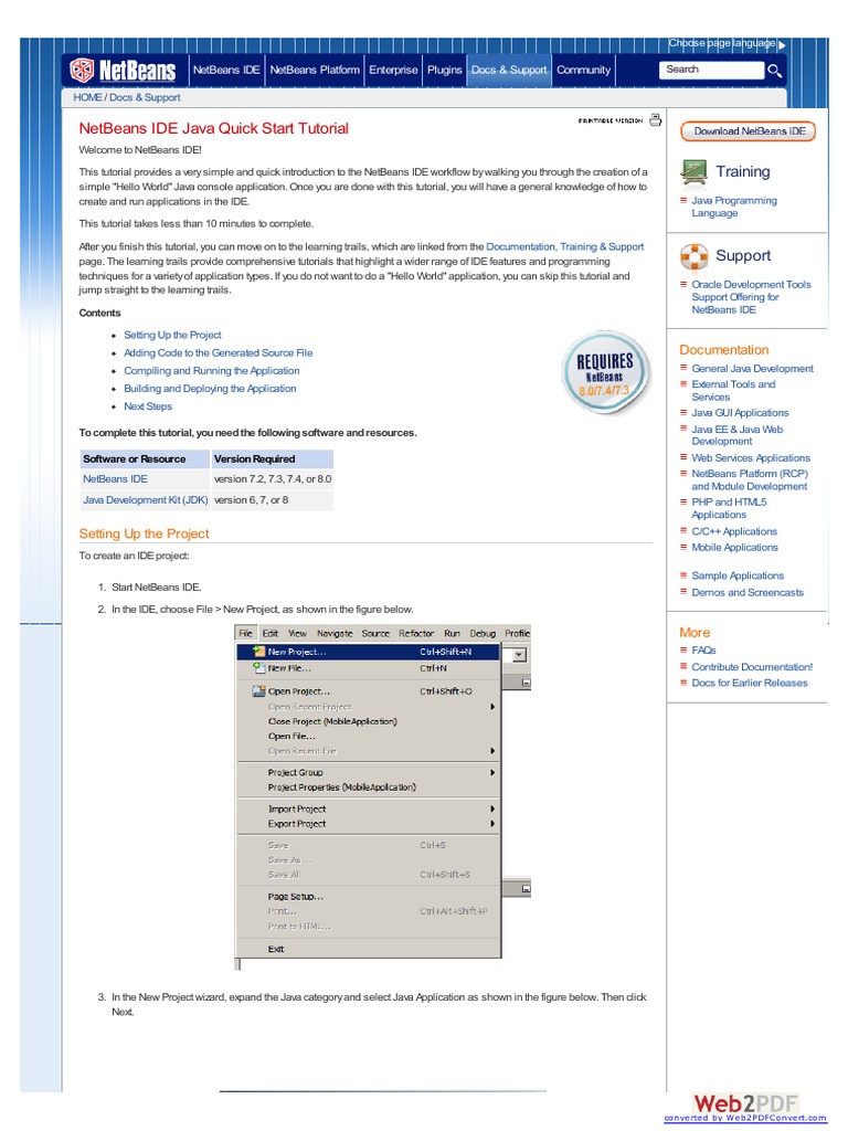 Netbeans Ide Java Quick Start Tutorial: Documentation | PDF | Net Beans ...
