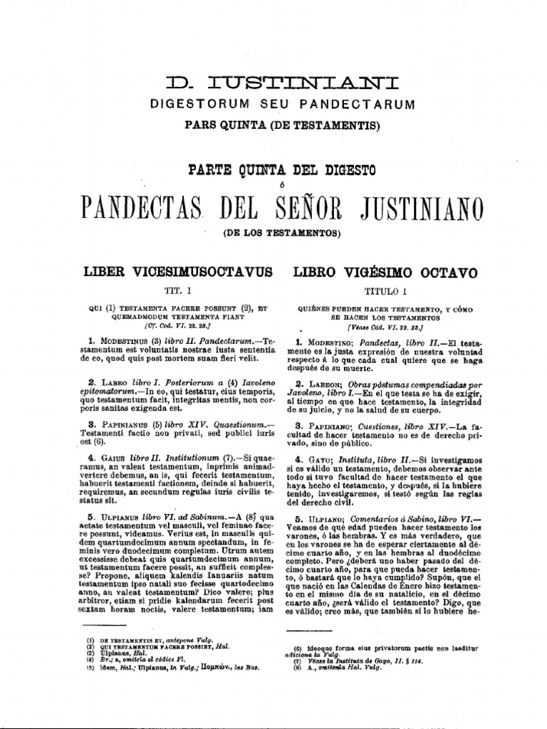 Libro 28 Del Digesto | PDF