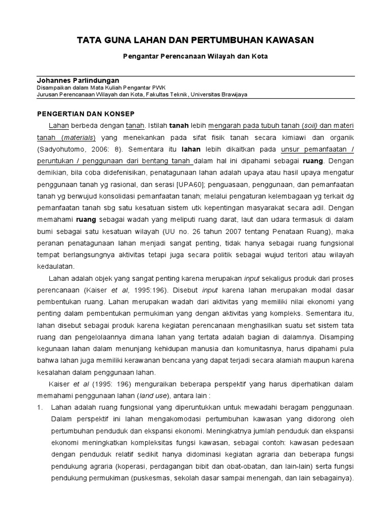 01 PPWK Tata Guna Lahan | PDF