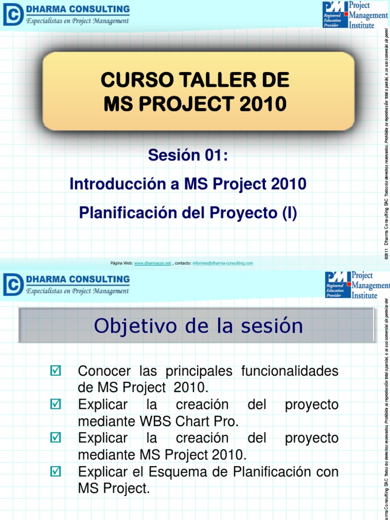Curso Taller de MS Project 2010 - Introducción A MS Project 2010 - Planificación Del Proyecto (I ...
