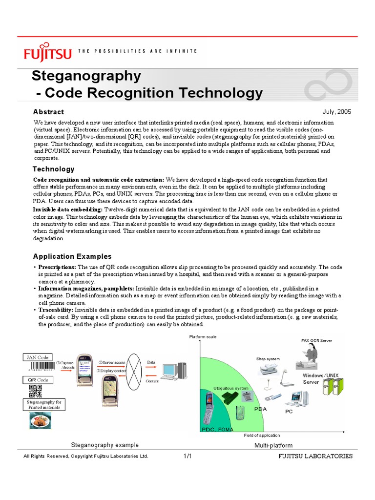 Steganography - Code Recognition Technology | PDF