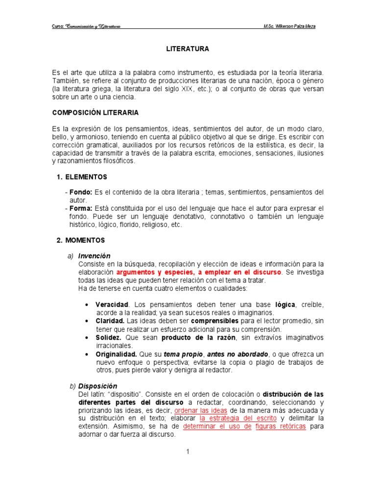 COMPOSICIÓN LITERARIA wpm14 | PDF | Retórica | Autor
