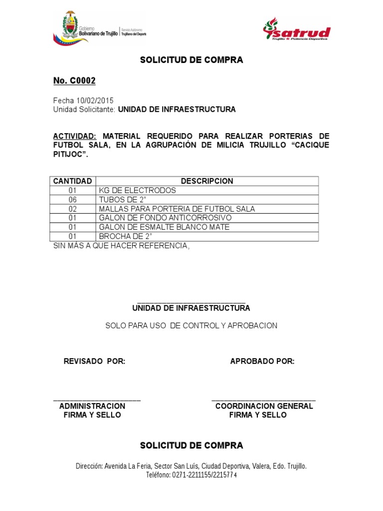 Solicitud de Compra | PDF