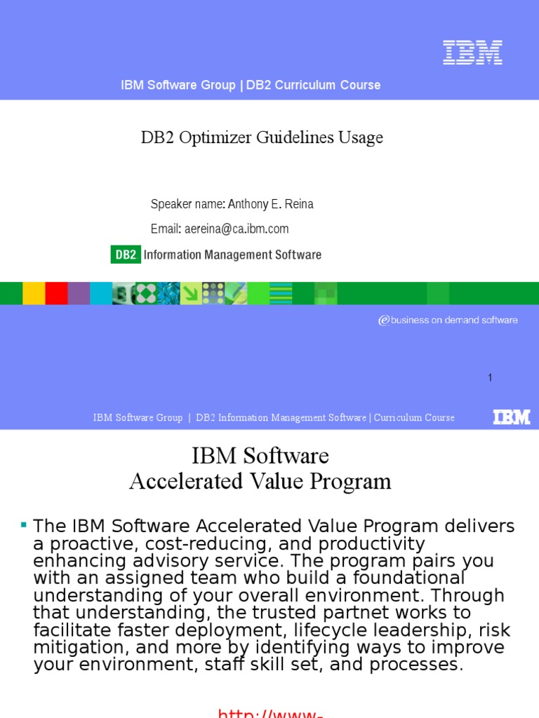 Reina - DB2 Optimizer Guidelines Usage | PDF | Ibm Db2 | Program Optimization